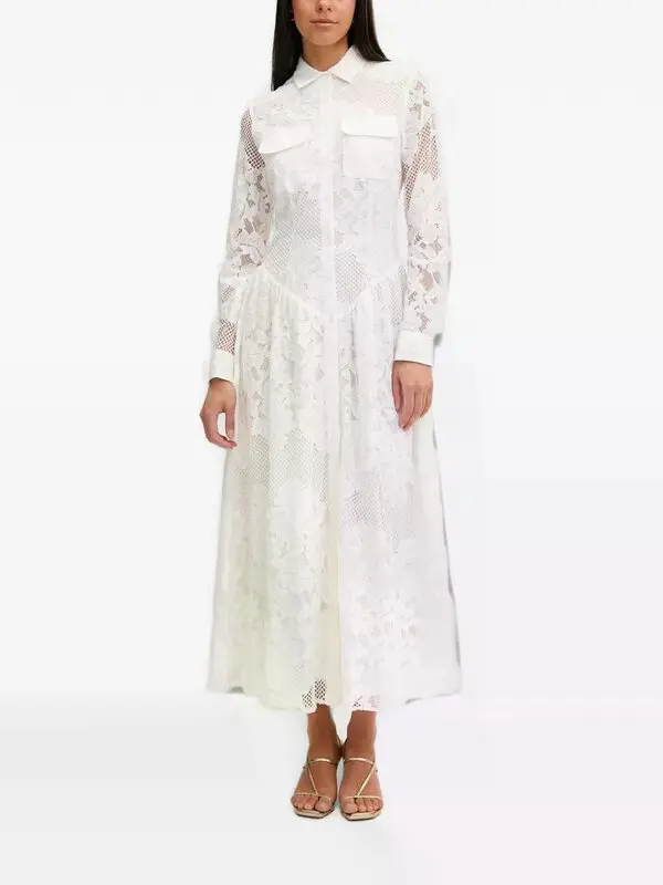 Bardot Agatha Lace-panelled Maxi Shirt Dress - White