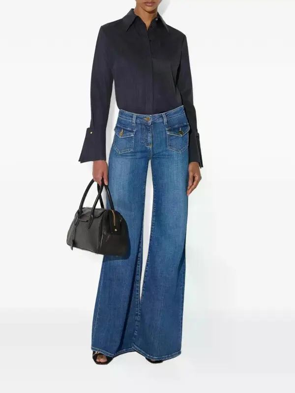 Elisabetta Franchi Bell-bottom Jeans With Small Pockets