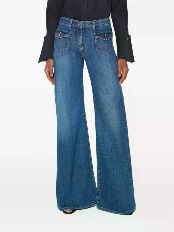 Elisabetta Franchi Bell-bottom Jeans With Small Pockets