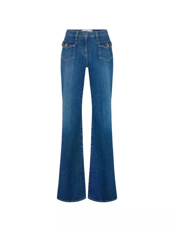 Elisabetta Franchi Denim Bell-bottom Jeans - Blue