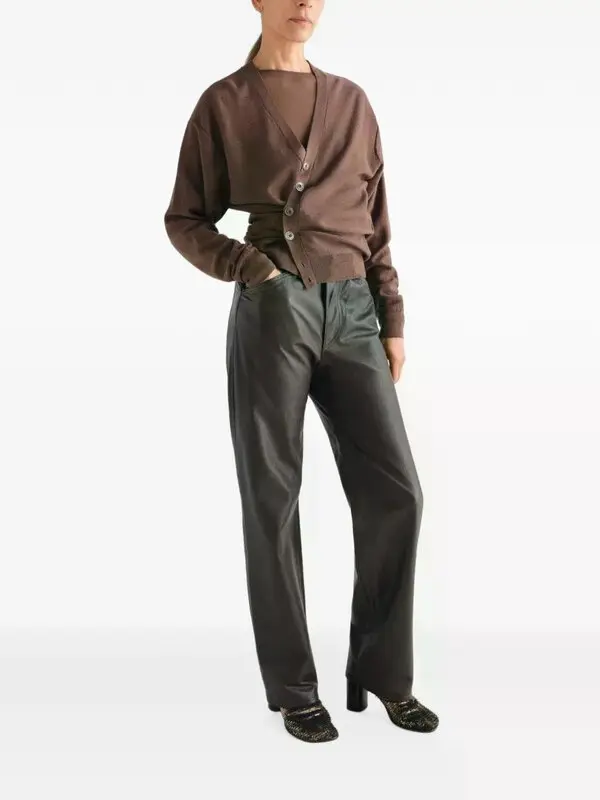 LEMAIRE Relaxed Twisted Cardigan In Merino Blend - Brown
