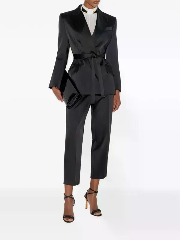 Elisabetta Franchi Stretch Satin Jacket With Belt