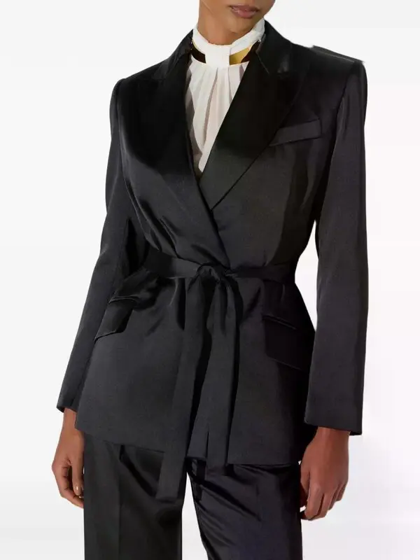 Elisabetta Franchi Stretch Satin Jacket With Belt