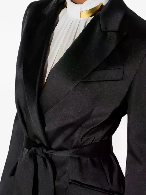 Elisabetta Franchi Stretch Satin Jacket With Belt