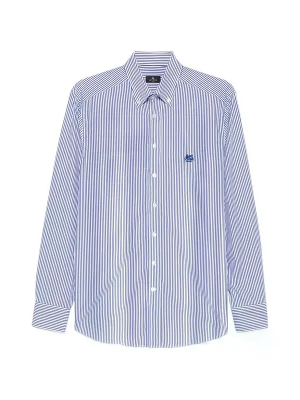 Etro Striped Logo-embroidered Shirt