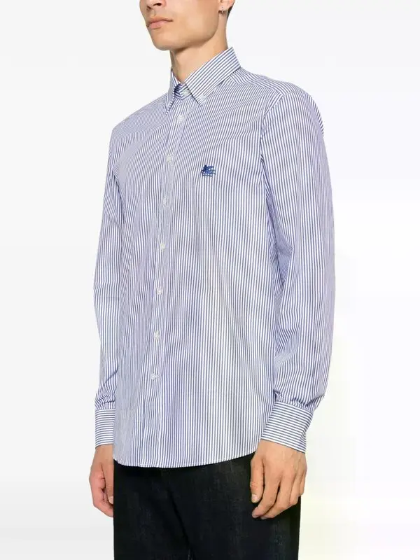 Etro Striped Logo-embroidered Shirt
