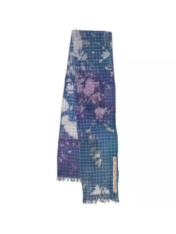 STOCKHOLM SURFBOARD CLUB Franz Check-pattern Scarf - Blue