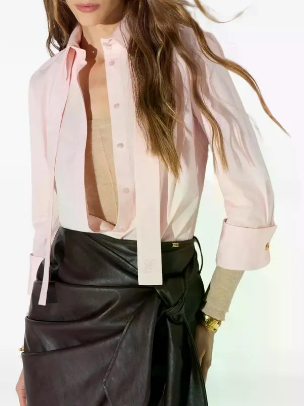 Elisabetta Franchi Cotton Shirt With Sashes