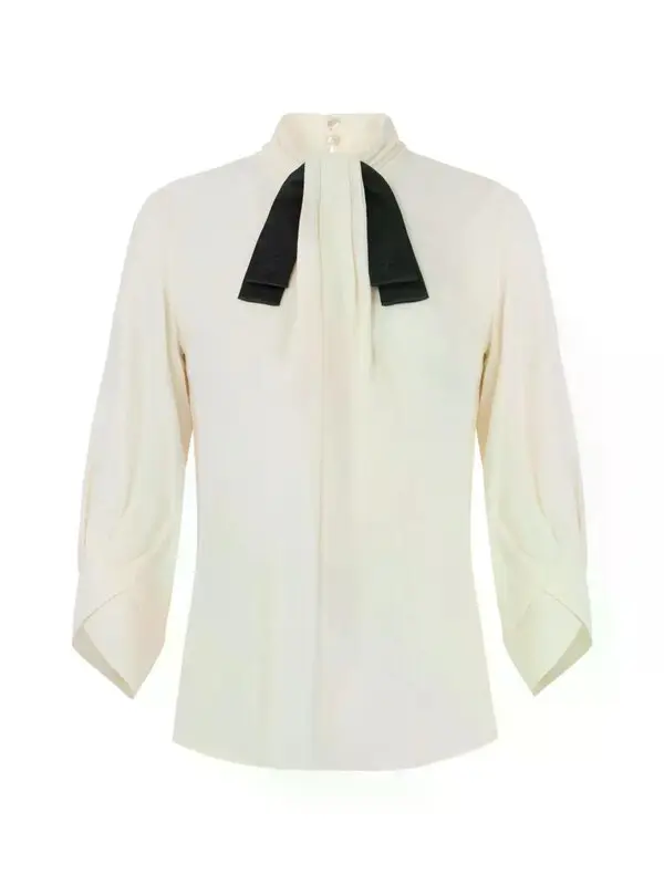 Elisabetta Franchi Blouse In Georgette Fabric With Bow-tie