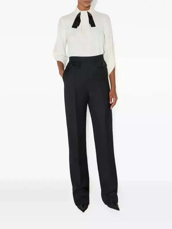 Elisabetta Franchi Blouse In Georgette Fabric With Bow-tie
