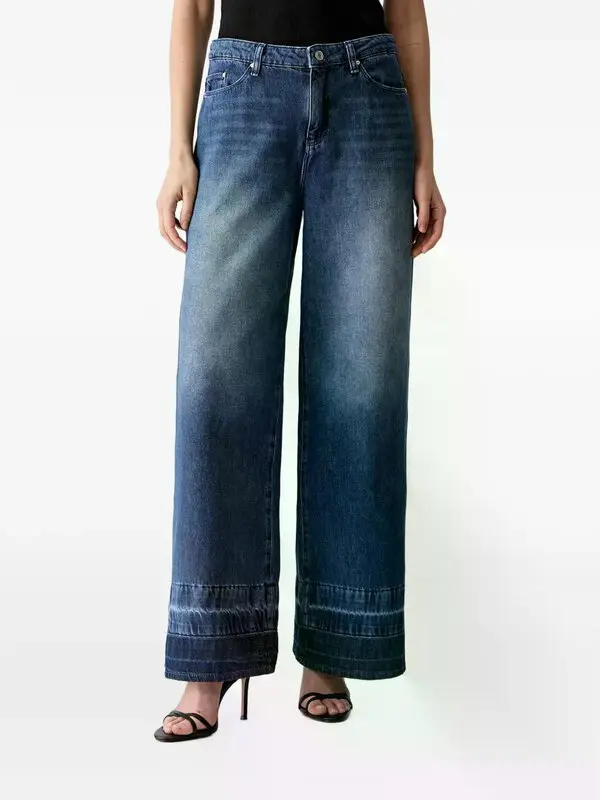 Karl Lagerfeld Faded Wide-leg Jeans - Blue