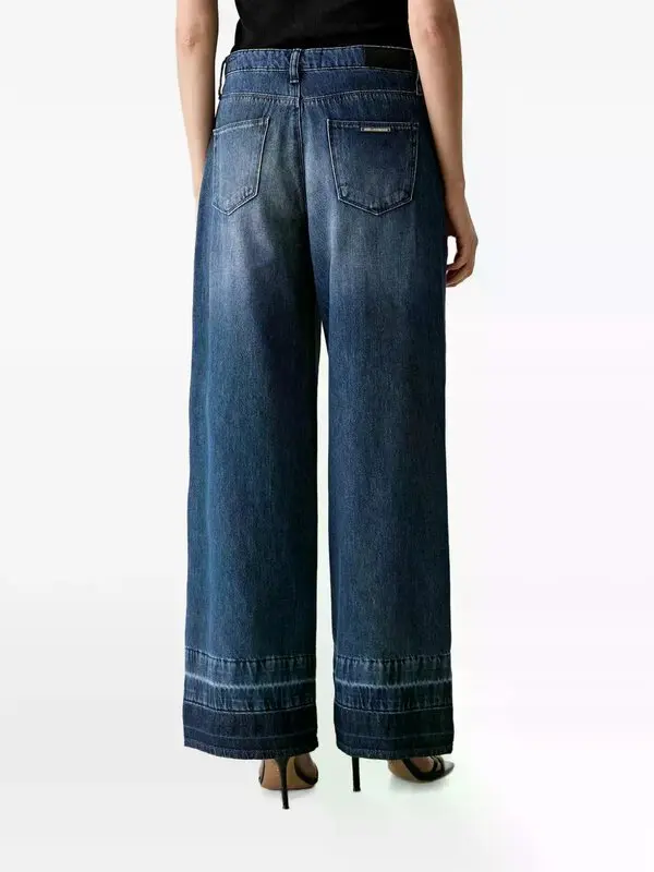 Karl Lagerfeld Faded Wide-leg Jeans