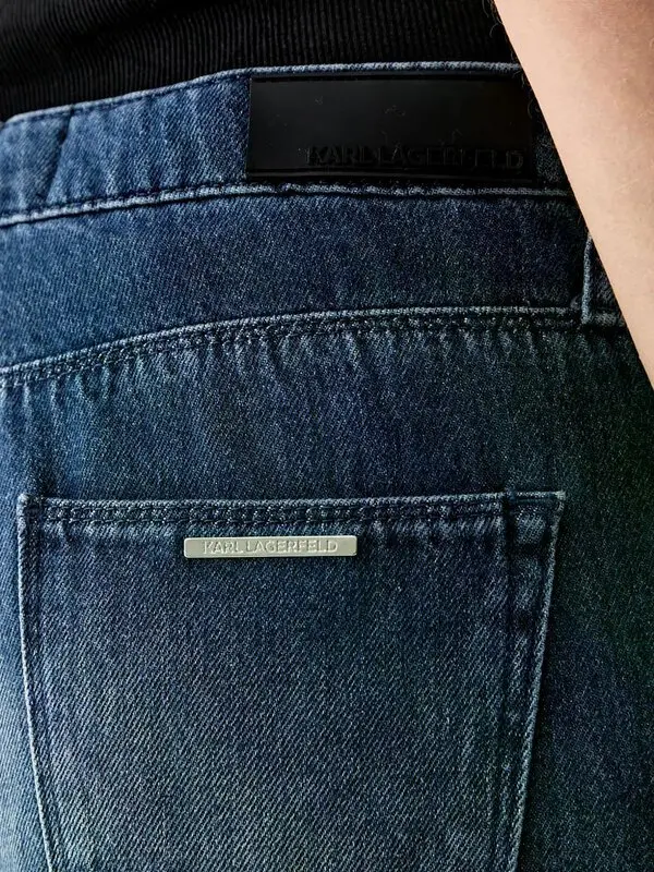 Karl Lagerfeld Faded Wide-leg Jeans