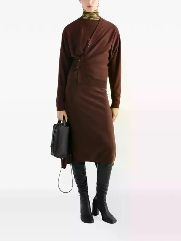 LEMAIRE Relaxed Twisted Merino Blend V-neck Cardigan