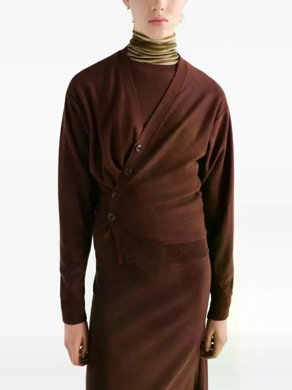 LEMAIRE Relaxed Twisted Merino Blend V-neck Cardigan