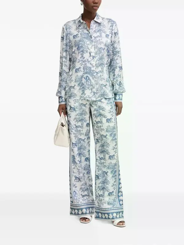 FRACOMINA Toile De Jouy-print Palazzo Pants - White