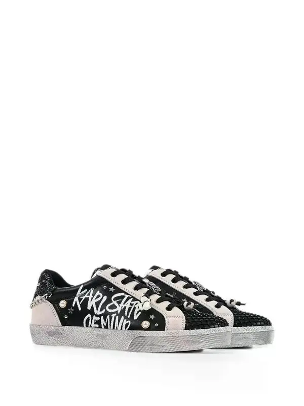 Karl Lagerfeld Graffiti-print Embellished Sneakers