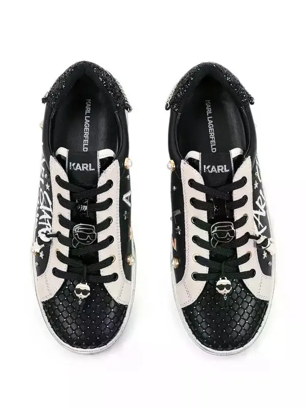 Karl Lagerfeld Graffiti-print Embellished Sneakers