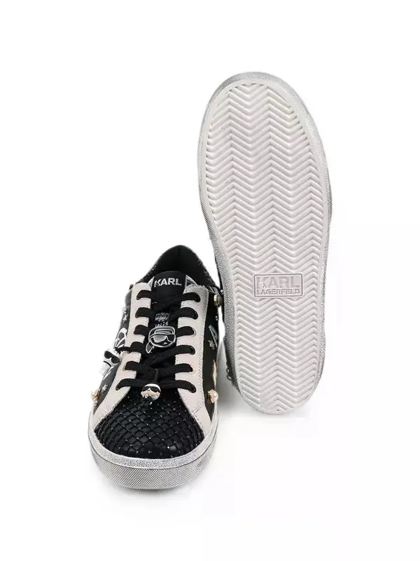 Karl Lagerfeld Graffiti-print Embellished Sneakers