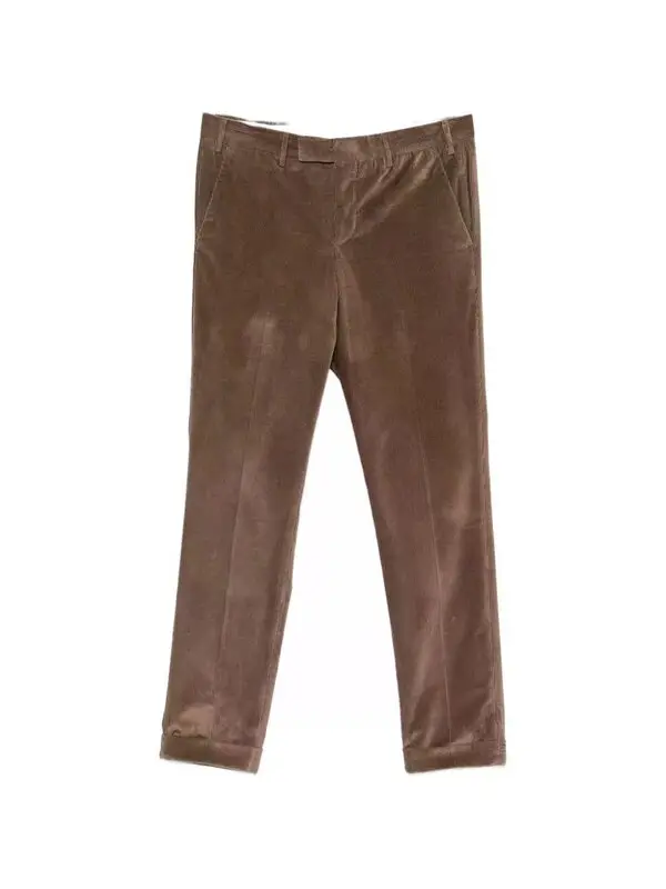PT TORINO Corduroy-texture Turned-up Trousers - Brown