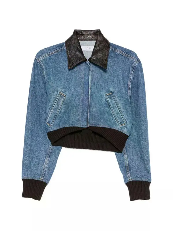 IRO PARIS Cropped Contrast-collar Jacket - Blue