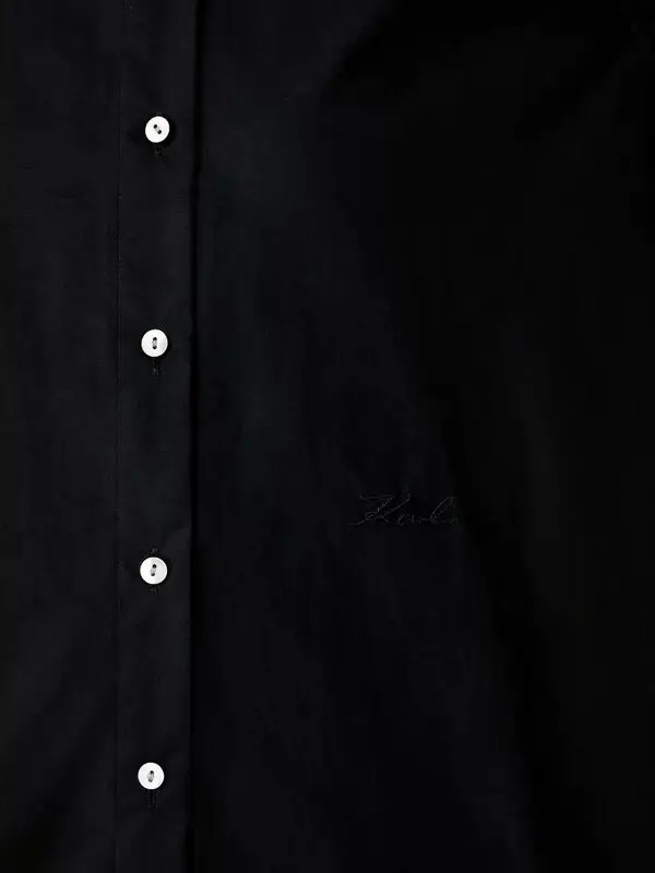 Karl Lagerfeld Embroidered Logo Button-up Shirt