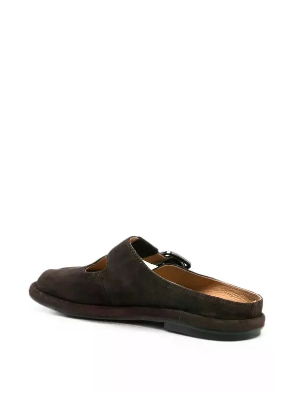 SERGIO MORETTI FIRENZE Suede Buckle Slippers