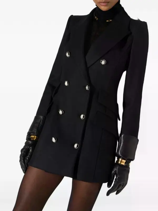 Elisabetta Franchi Coat In Double Layer Crêpe Fabric