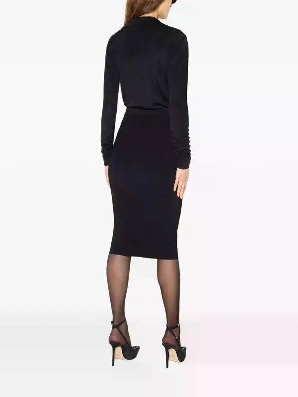Elisabetta Franchi Chain-detail Wrap Midi Dress - Black