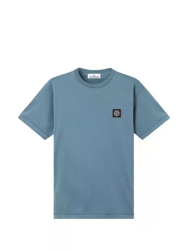 Stone Island Cotton Jersey Slim-fit T-shirt With Compass Patch - Blue