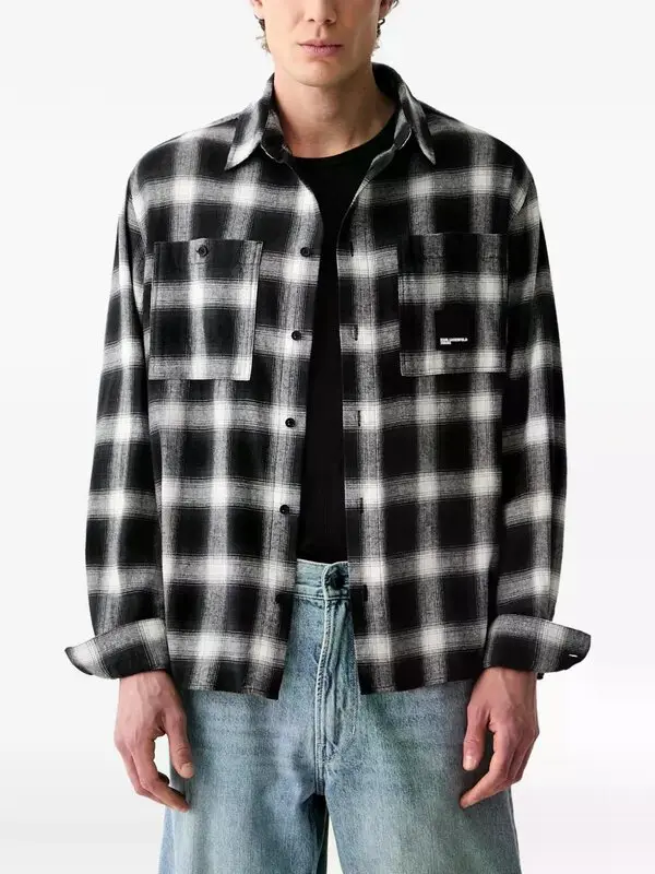 Karl Lagerfeld Check-pattern Logo-patch Shirt