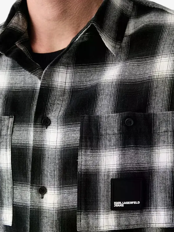Karl Lagerfeld Check-pattern Logo-patch Shirt