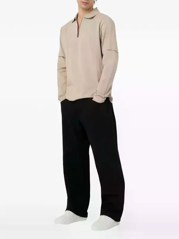 Off-White Logo-print Double-sleeve Polo Shirt - Neutrals