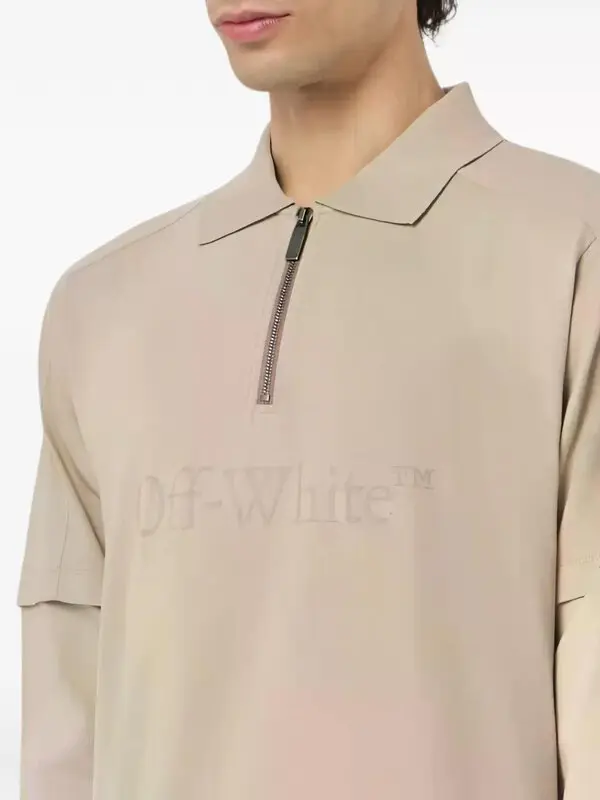 Off-White Logo-print Double-sleeve Polo Shirt