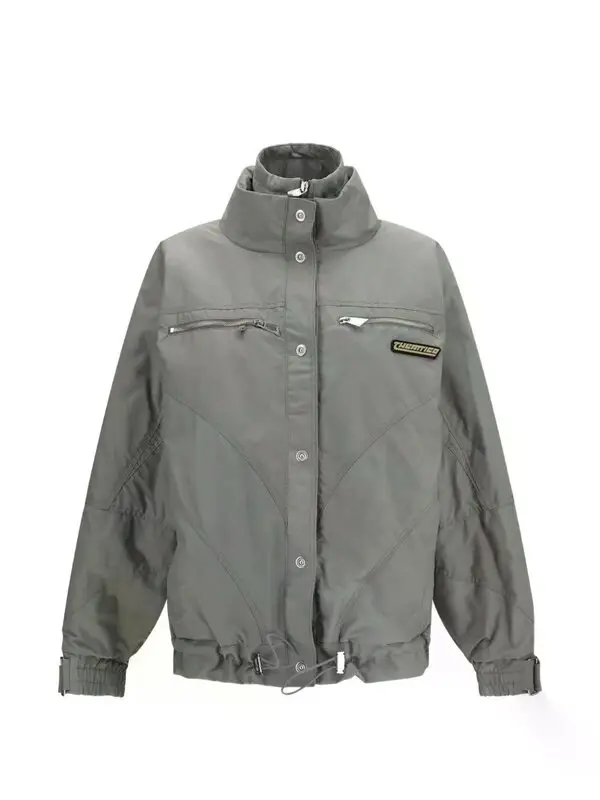 Attico High-neck Zipped Bomber Jacket - Green