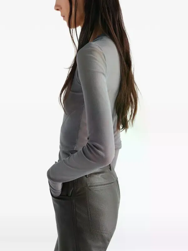 LEMAIRE Ballerina Wrap Top In Mesh Jersey - Grey