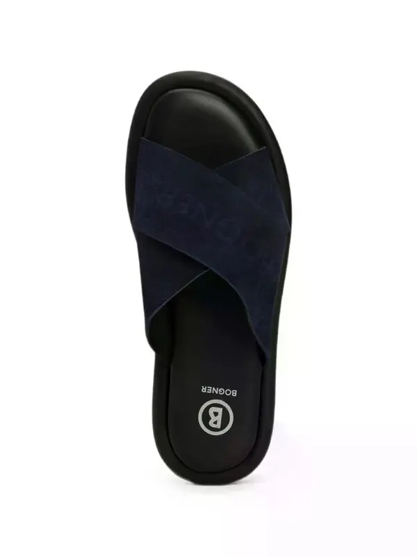 Bogner Crossover-strap Logo-embossed Slides