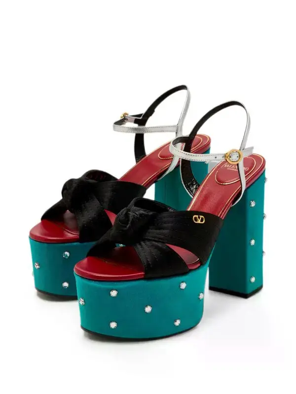 Valentino Garavani Vlogo Signature Crystal-embellished Sandals - Black