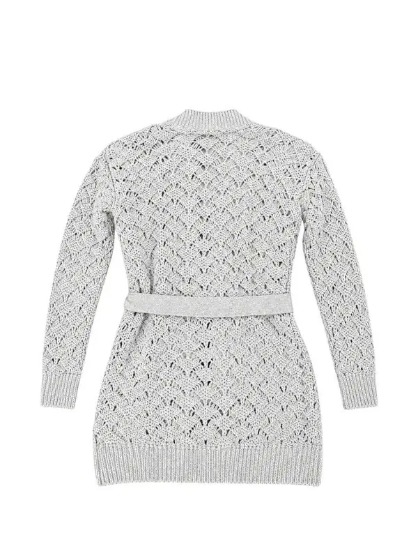 Eleventy Belted Open-knit Cardigan