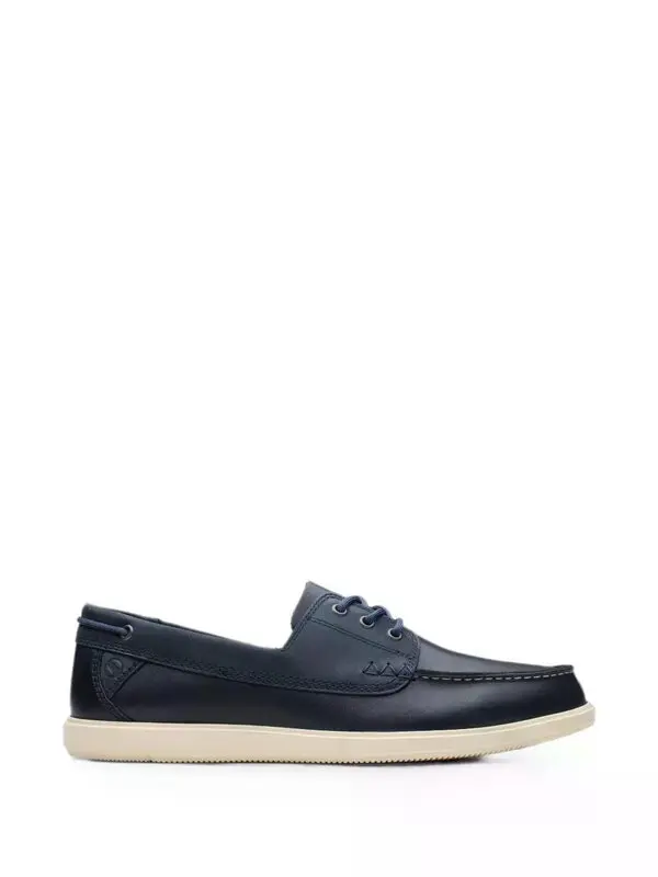 Clarks Bratton Leather Boat Shoes - Blue