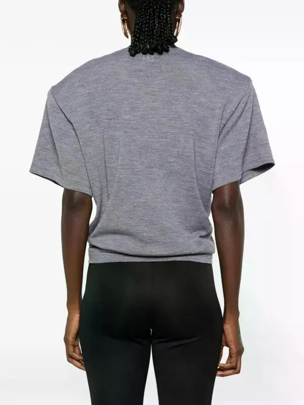 Magda Butrym Knotted Cropped T-shirt - Grey