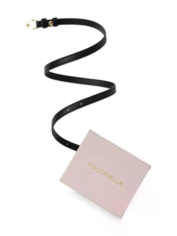 COCCINELLE Pebbled Calf Leather Belt With Logo Plaque