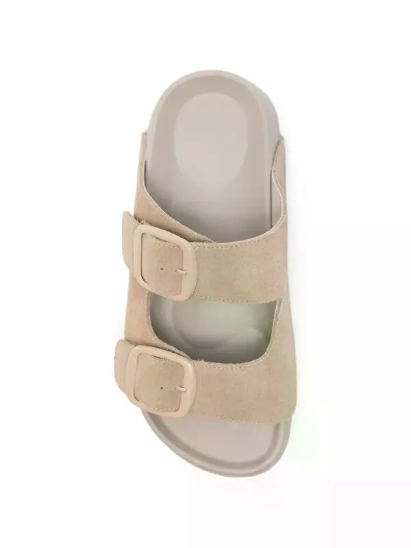 SERGIO MORETTI FIRENZE Suede Double Buckle Sandals
