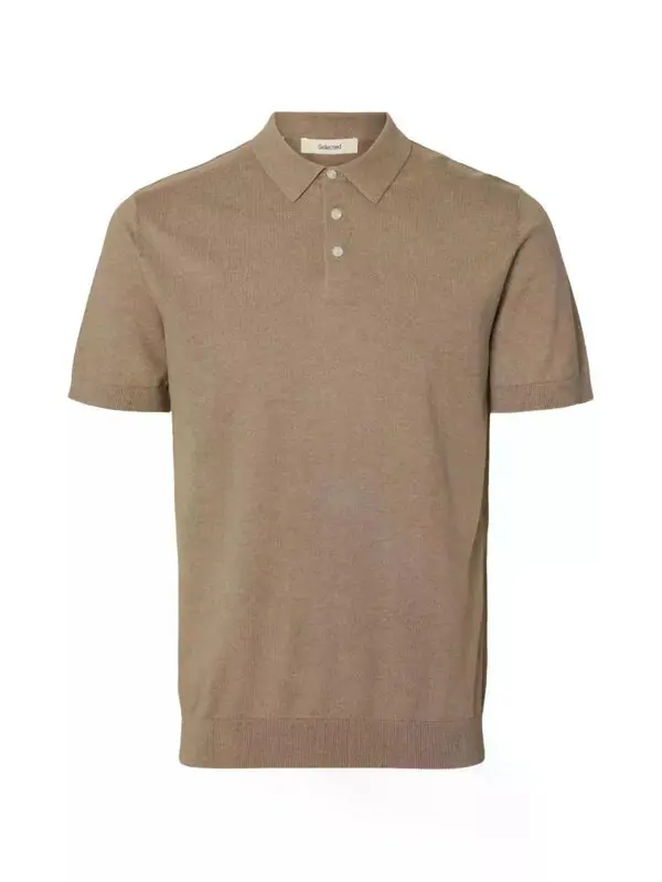 SELECTED Short-sleeves Polo Shirt - Neutrals