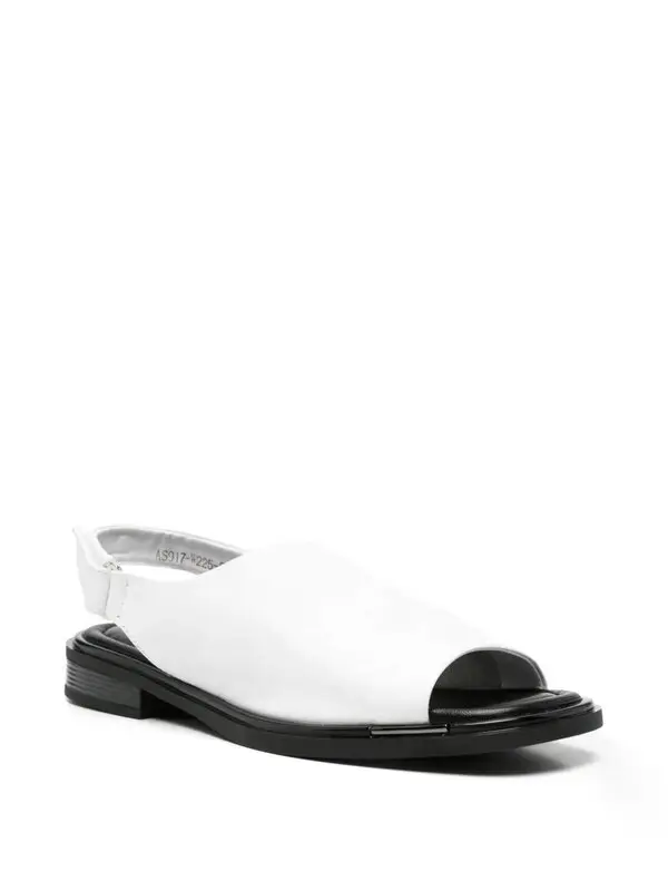 SERGIO MORETTI FIRENZE Leather Touch-strap Flat Sandals - White