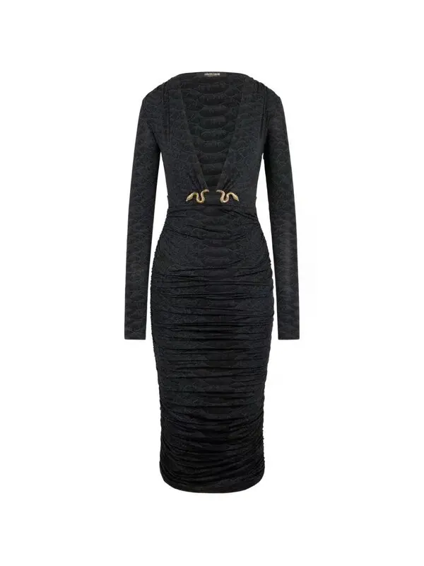 Roberto Cavalli Snake-detail Midi Dress