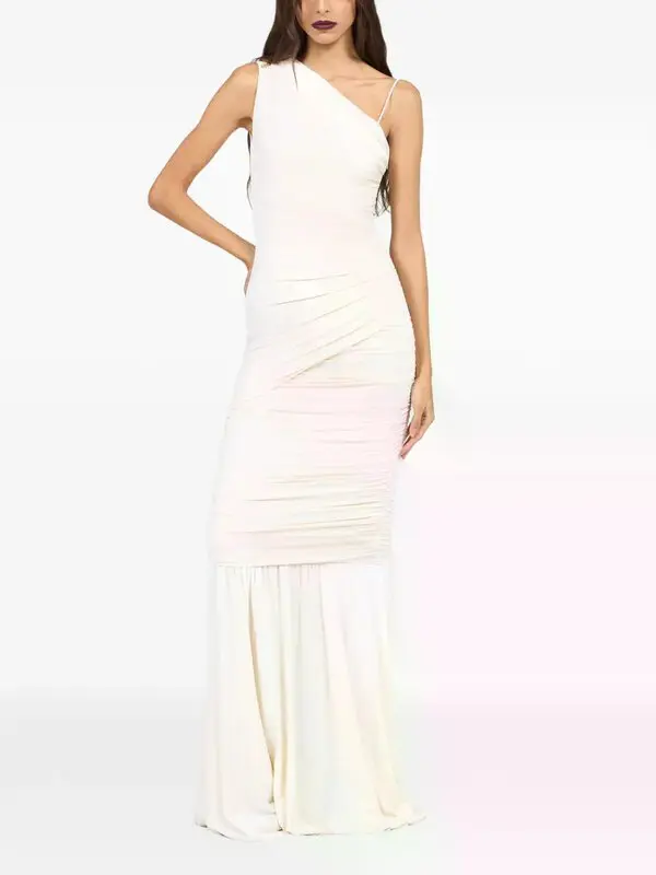 Roberto Cavalli One-shoulder Ruched Maxi Dress