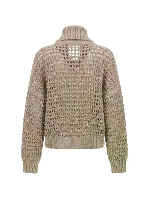 Brunello Cucinelli Sequin-embellished Open-knit Cardigan