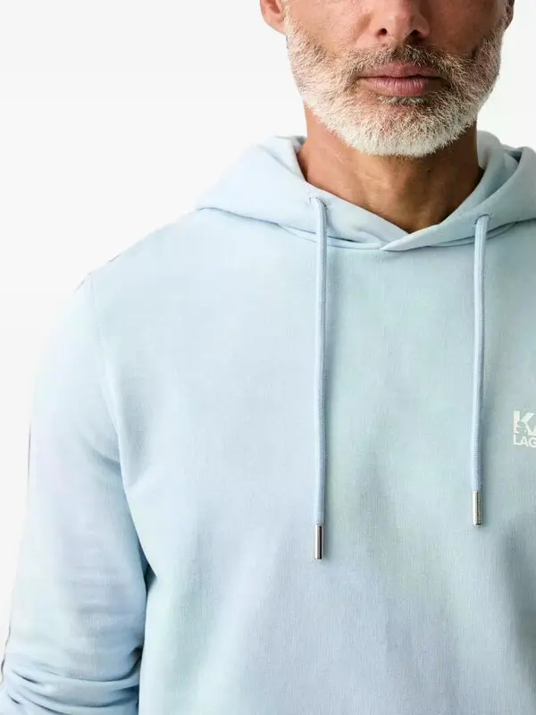 Karl Lagerfeld Logo Print Drawstring Hoodie