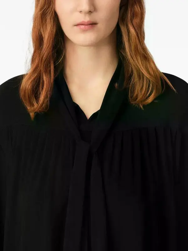 AMI Paris Midi Lavallière Silk-blend Dress